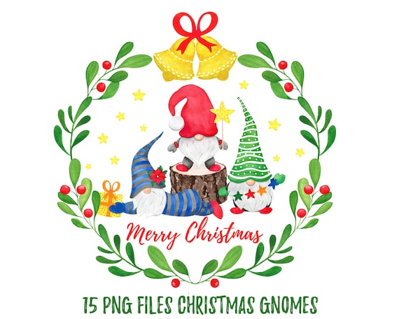 Christmas Gnomes Watercolor Clipart. PNG Gnomes Cute Funny | Etsy