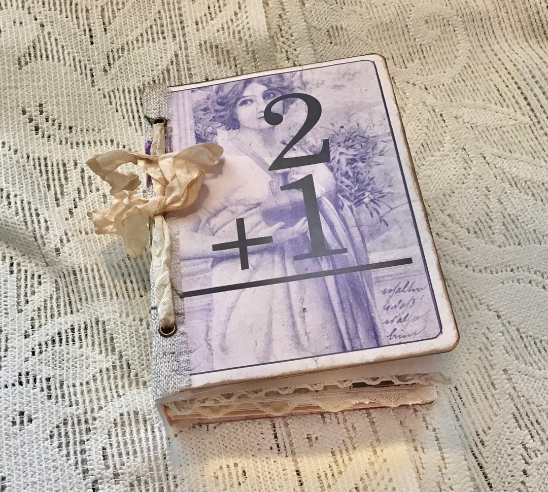 Mini Eclectic Junk Journal, Flash Cards, Vintage Papers, Ephemera ...
