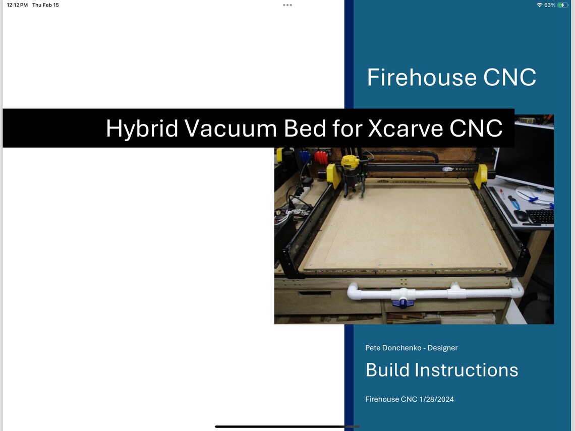 Vacuum Bed Build Instructions for X Carve CNC With Easel Files - Etsy