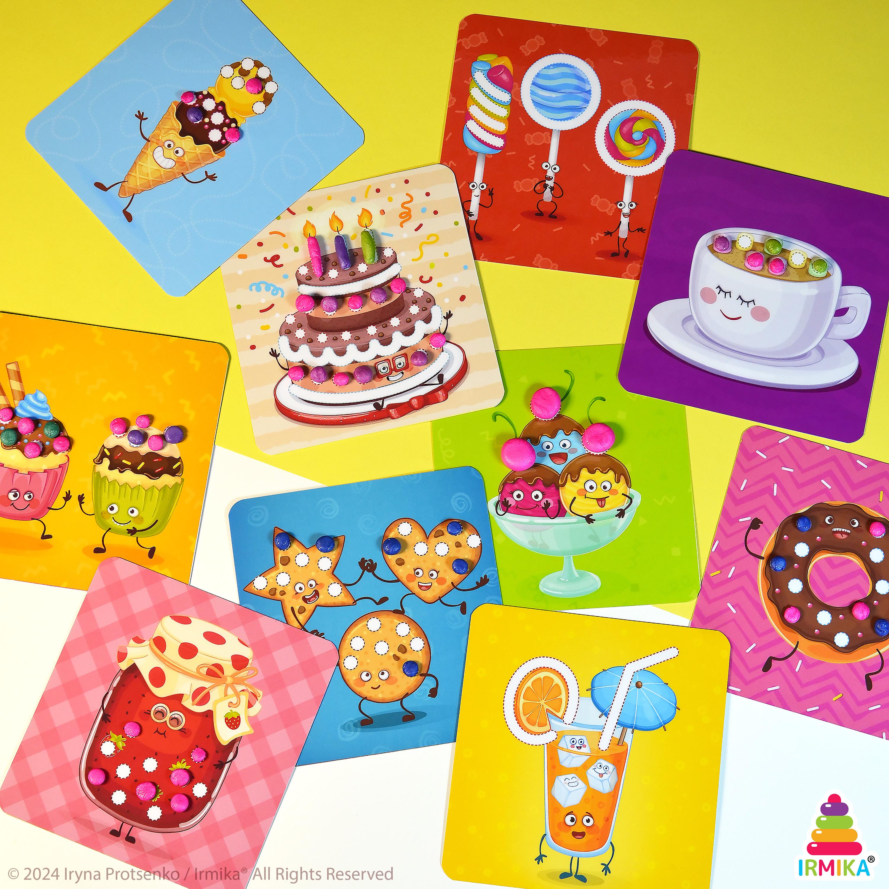 Playdough Mats Sweets, Printable Worksheets, Preschool Print Set, Busy ...