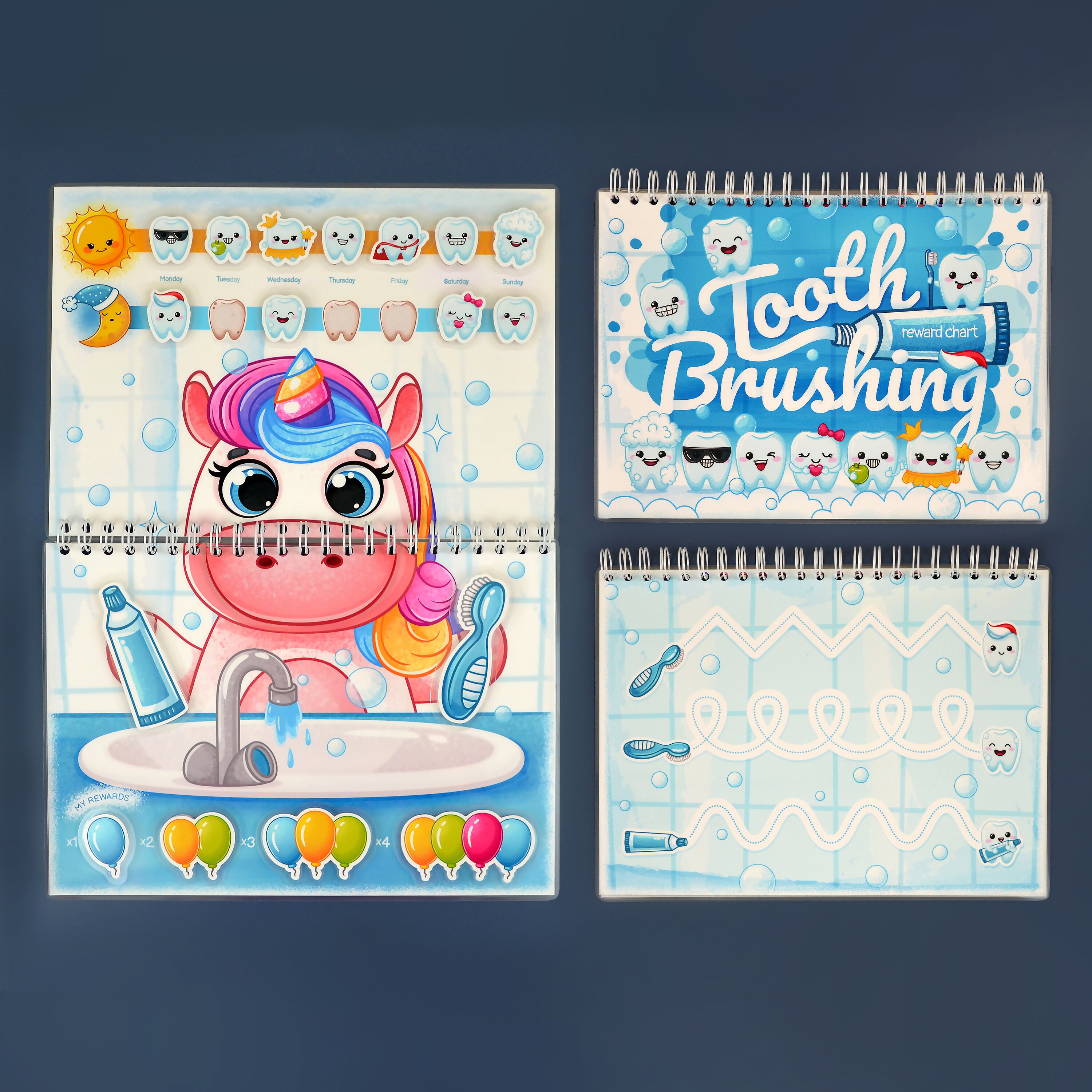 Printable Worksheets Tooth Brushing Reward Chart Velcro - Etsy