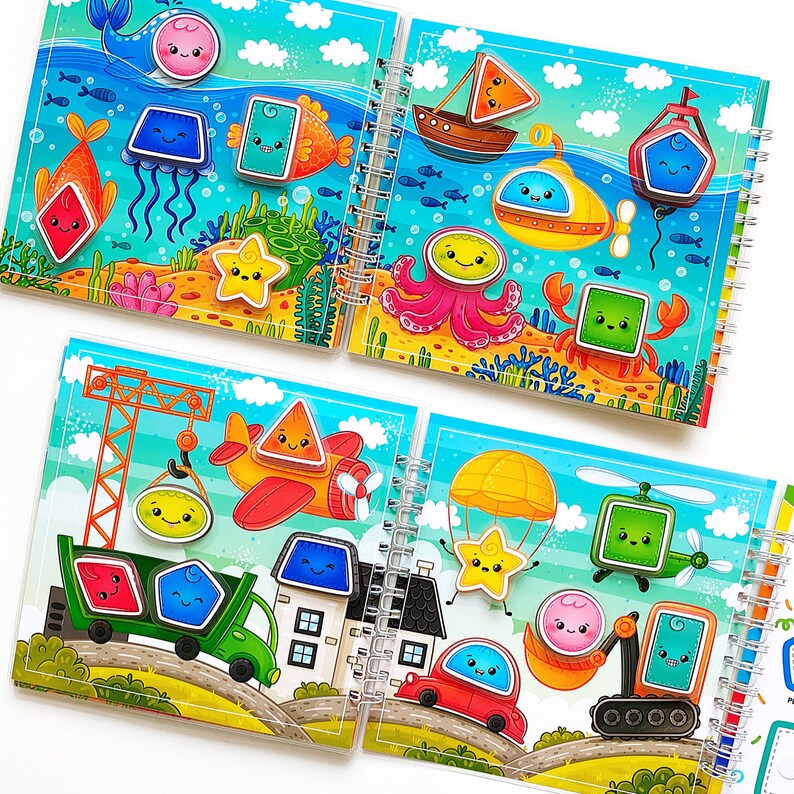 Shape Matching Printable Busy Book Activity for Toddlers | Etsy