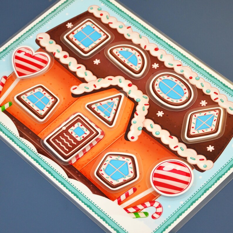 Printable Shape Matching, Gingerbread House, Christmas Busy Book ...