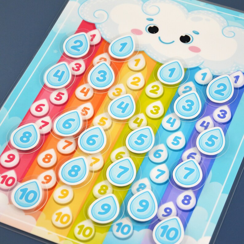 Printable Math Worksheet Missing Numbers Match for Toddler Count 1-10 ...