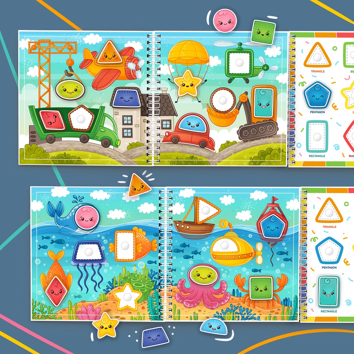 Shape Matching Printable Busy Book Activity for Toddlers | Etsy