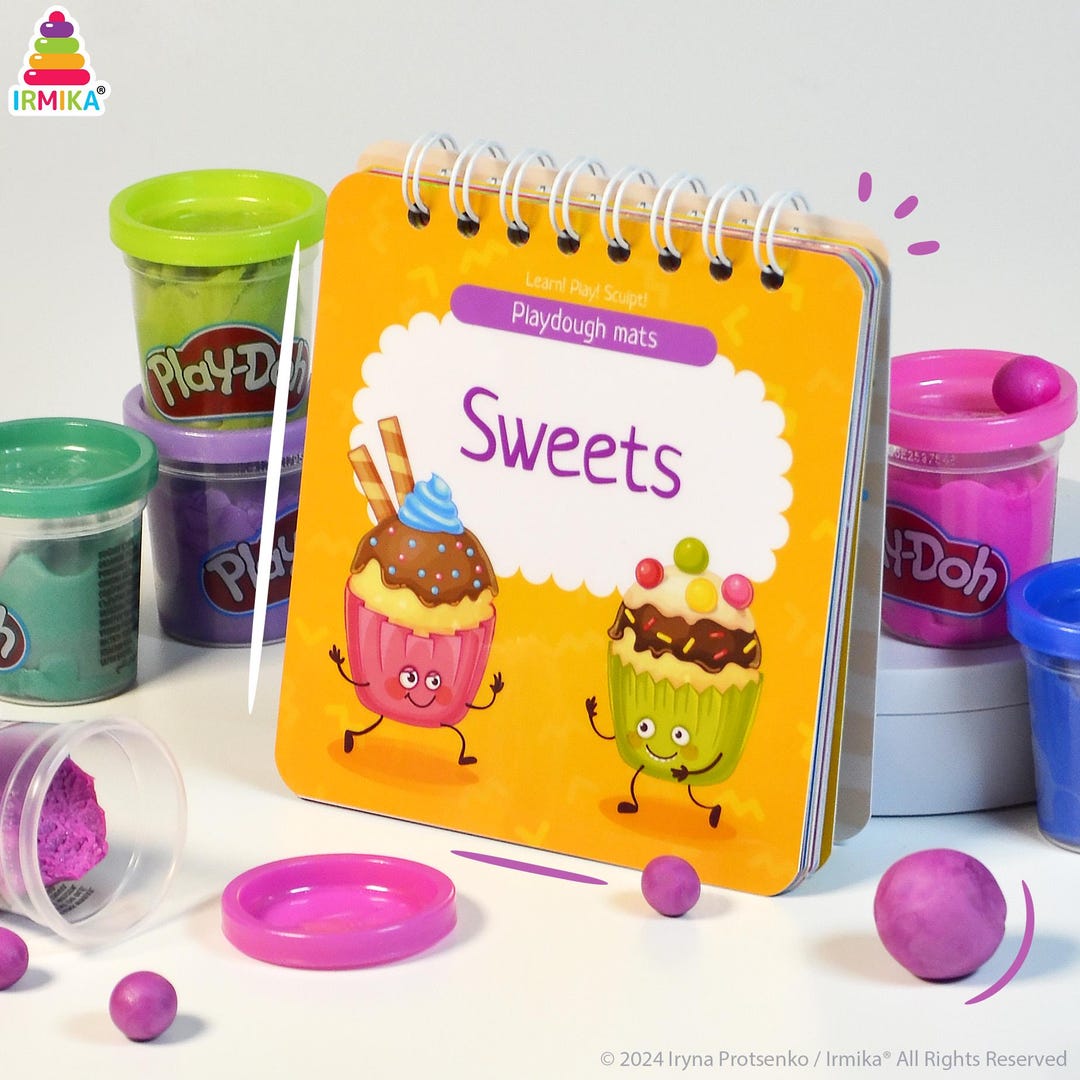 Playdough Mats Sweets, Printable Worksheets, Preschool Print Set, Busy ...