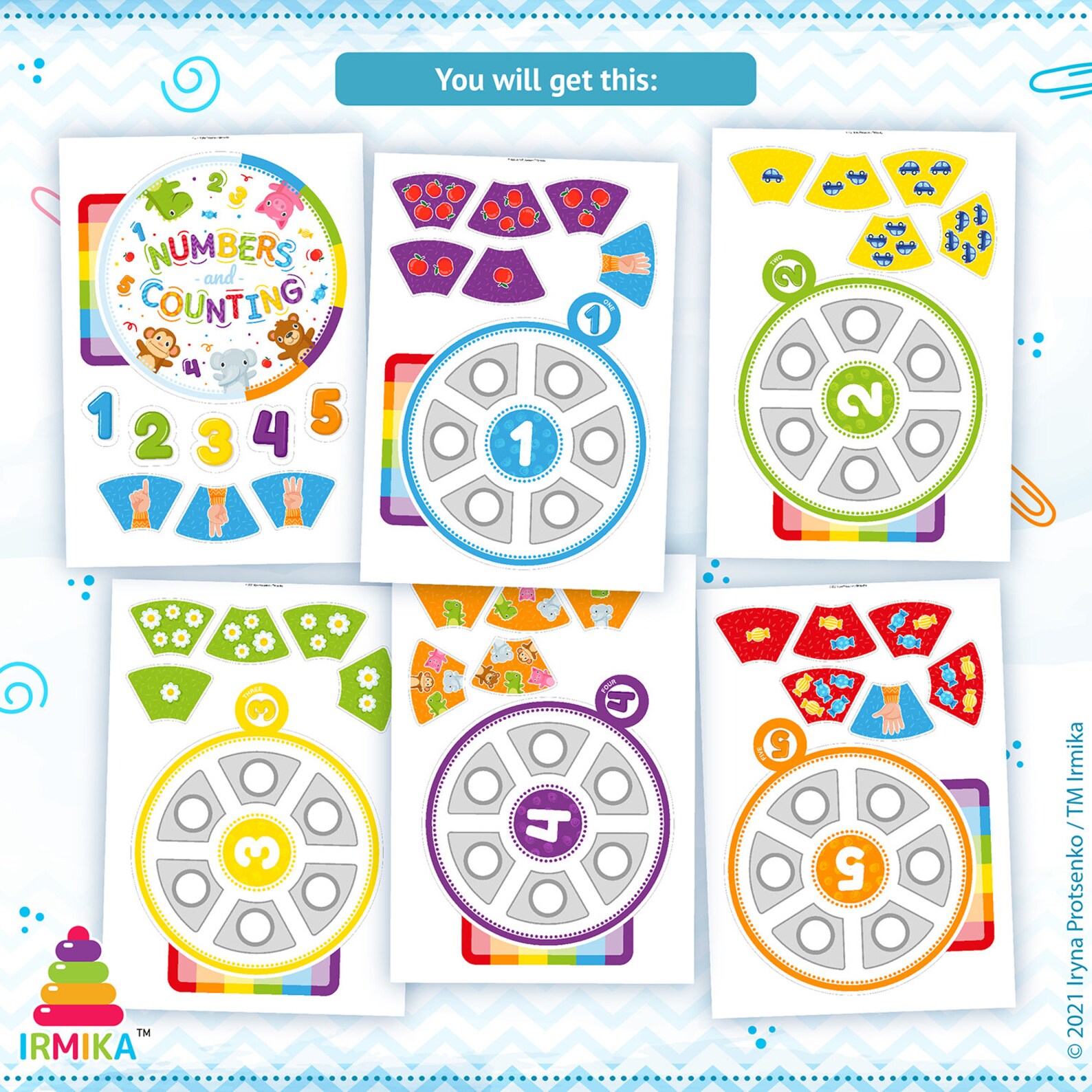 Learning to Count, Printable Busy Book, Quiet Book, Counting for ...