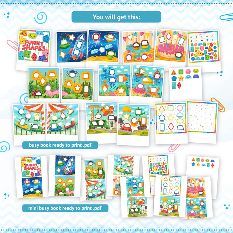 Shape Matching Printable Busy Book Activity for Toddlers | Etsy