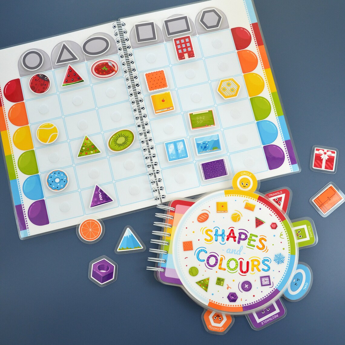 Printable Shape and Color Matching Velcro Activity Shapes and - Etsy