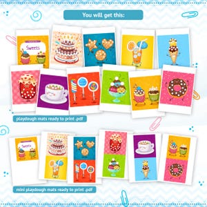 Playdough Mats Sweets, Printable Worksheets, Preschool Print Set, Busy ...