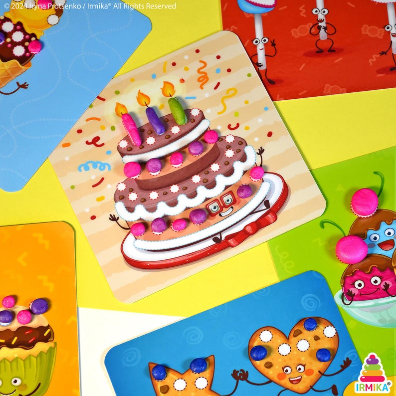 Playdough Mats Sweets, Printable Worksheets, Preschool Print Set, Busy ...