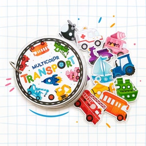 Color Sorting Busy Book, Transport Printable Worksheets, Color Matching ...