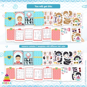 Printable Worksheets for Girls, Beauty Salon Activity, Preschool Busy ...