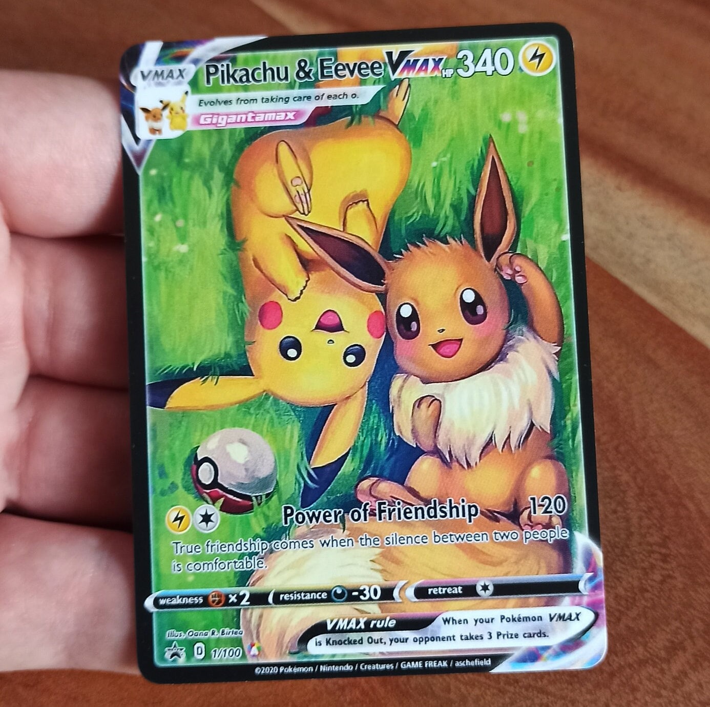 Pokémon Card Pikachu and Eevee Vmax Custom Made New in 2023 Great Gift ...