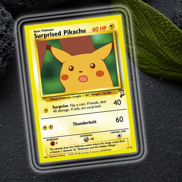 Fake Pikachu Card - Etsy