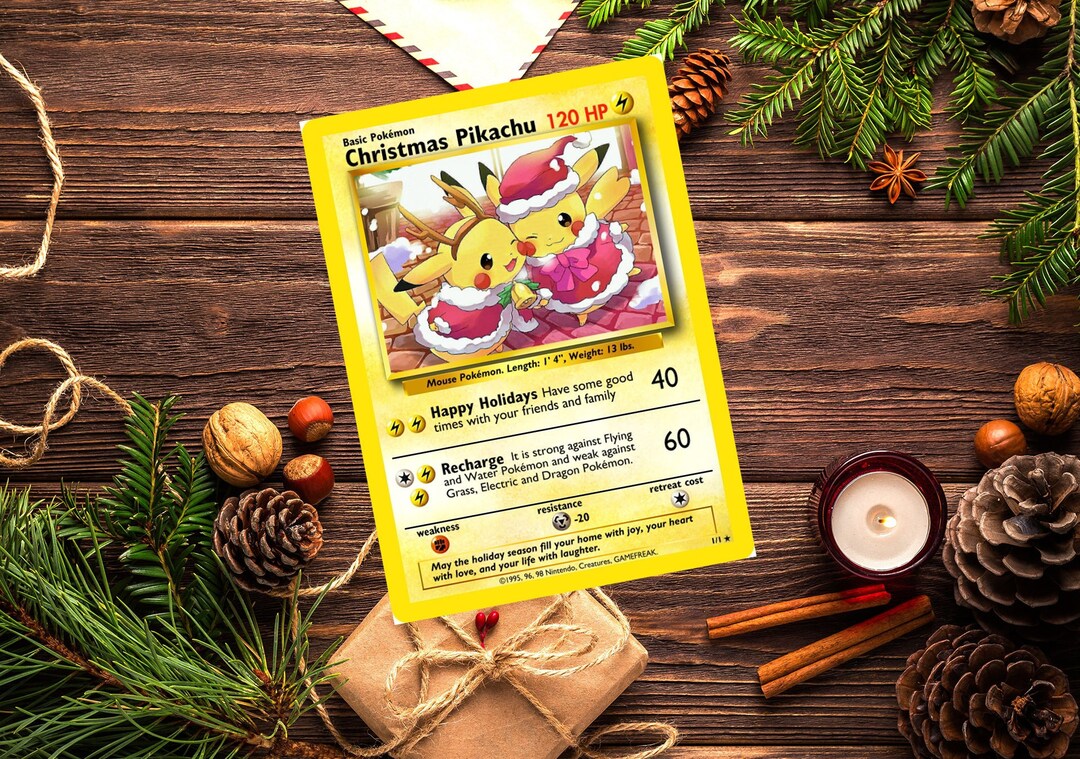 Sale Legendary Christmas Pikachu New 2023 Custom Made Pokemon Card - Etsy