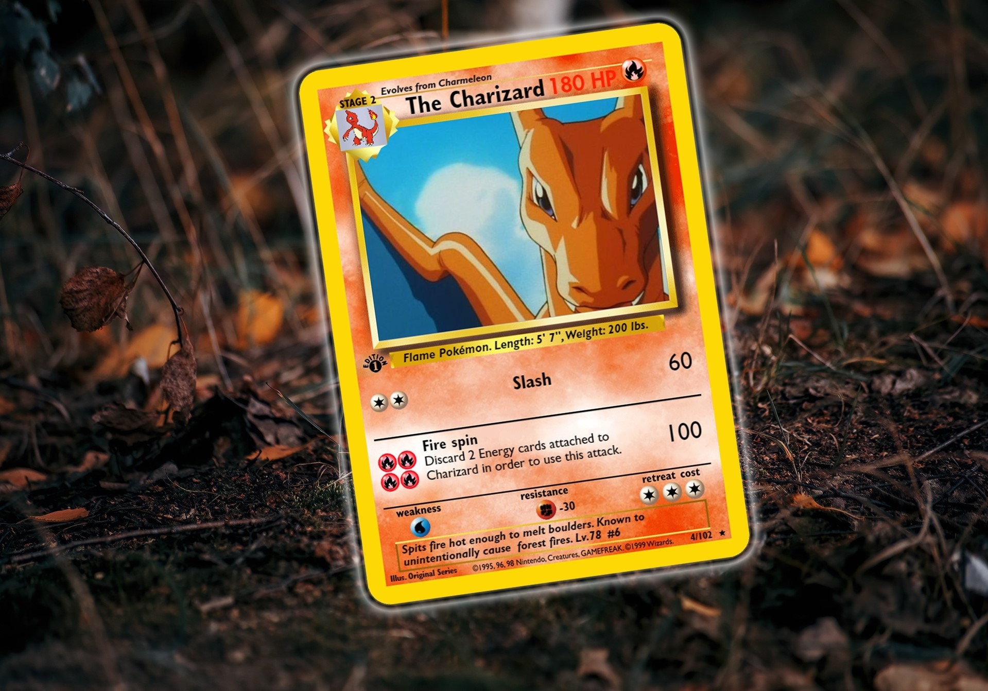 The Charizard Custom Made Pokemon Card Super Rare Birthday Gift - Etsy