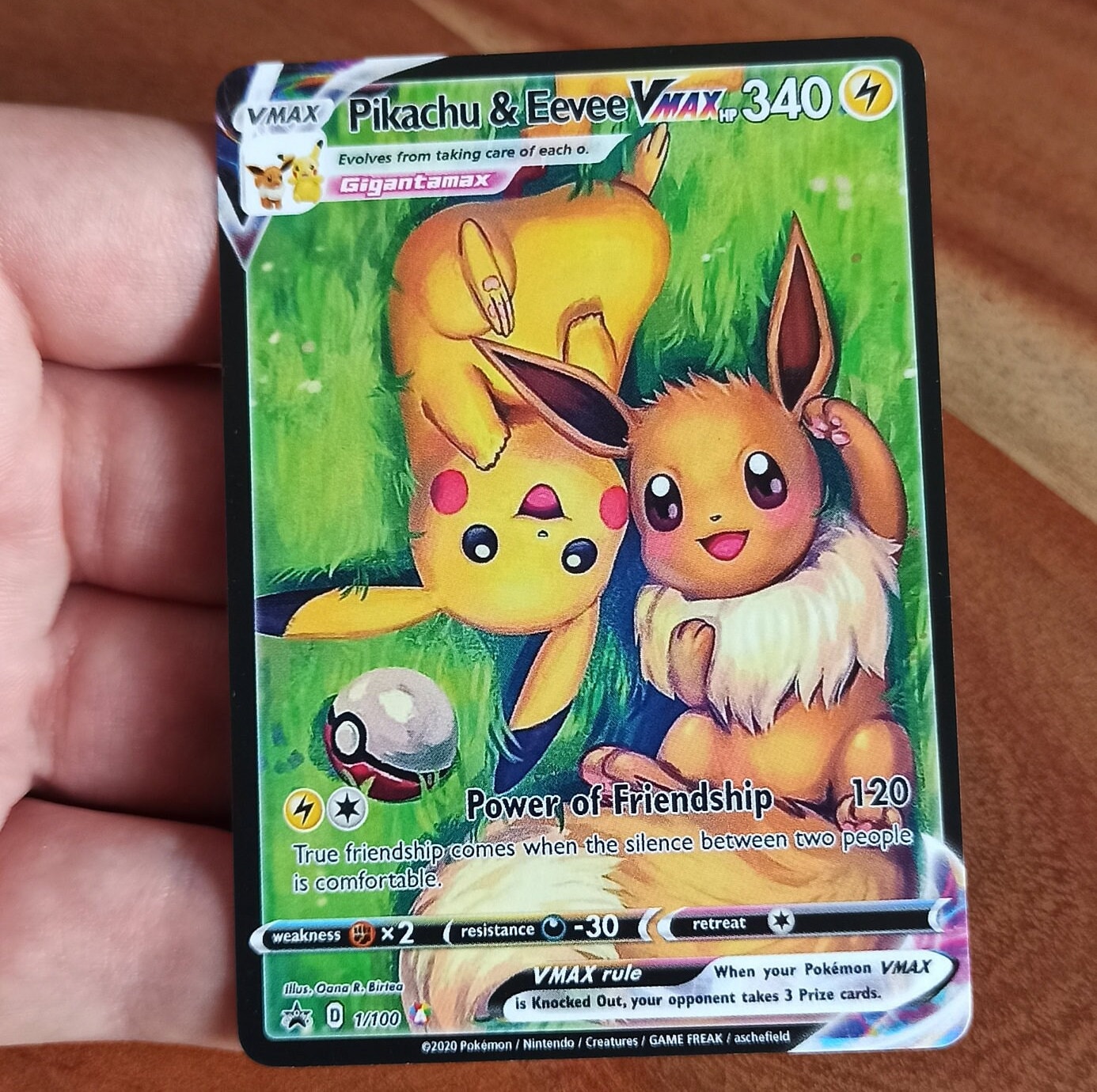 Pokémon Card Pikachu and Eevee Vmax Custom Made New in 2023 Great Gift ...