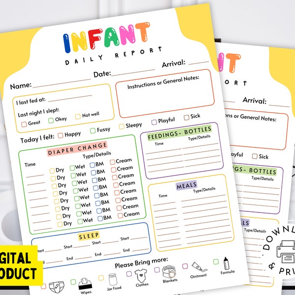 Toddler Daily Report - Etsy