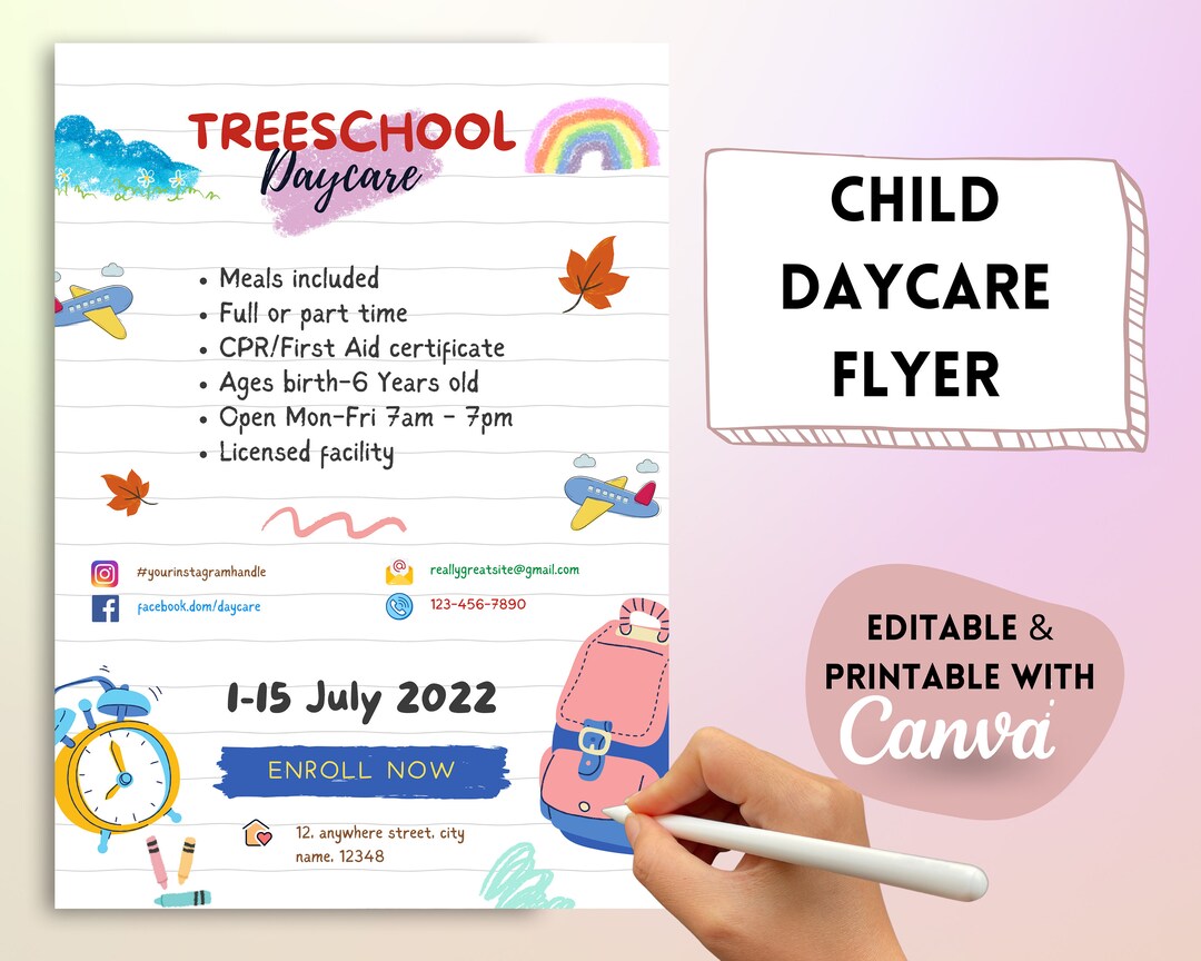 Daycare Flyer Bundle, Childcare Flyers, Home Daycare Flyer, Childcare ...