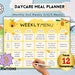 Home Daycare Weekly Menu Editable Weekly Meal Planner Preschool Menu ...