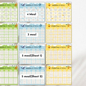 Home Daycare Weekly Menu Editable Weekly Meal Planner Preschool Menu ...