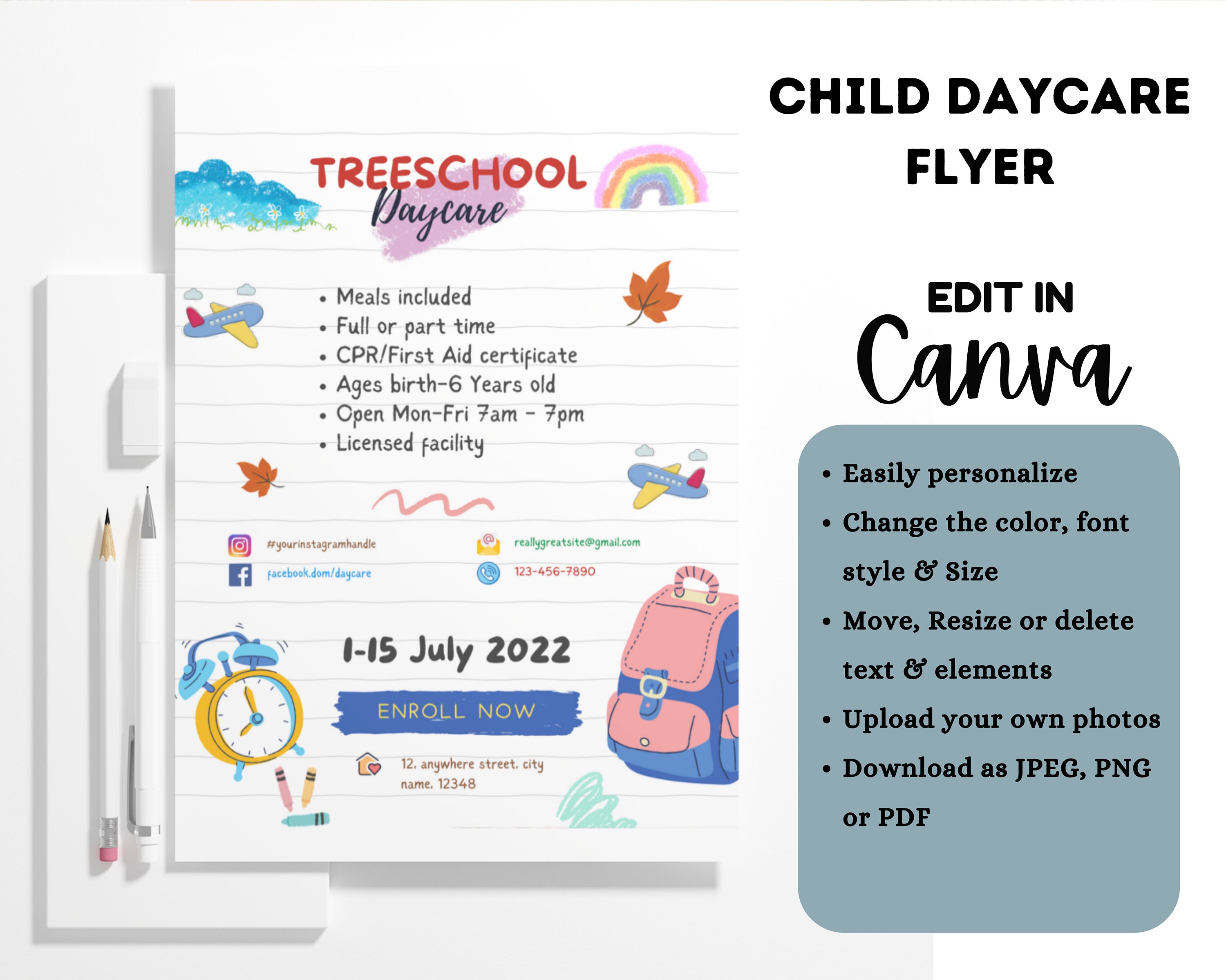 Daycare Flyer Bundle, Childcare Flyers, Home Daycare Flyer, Childcare ...