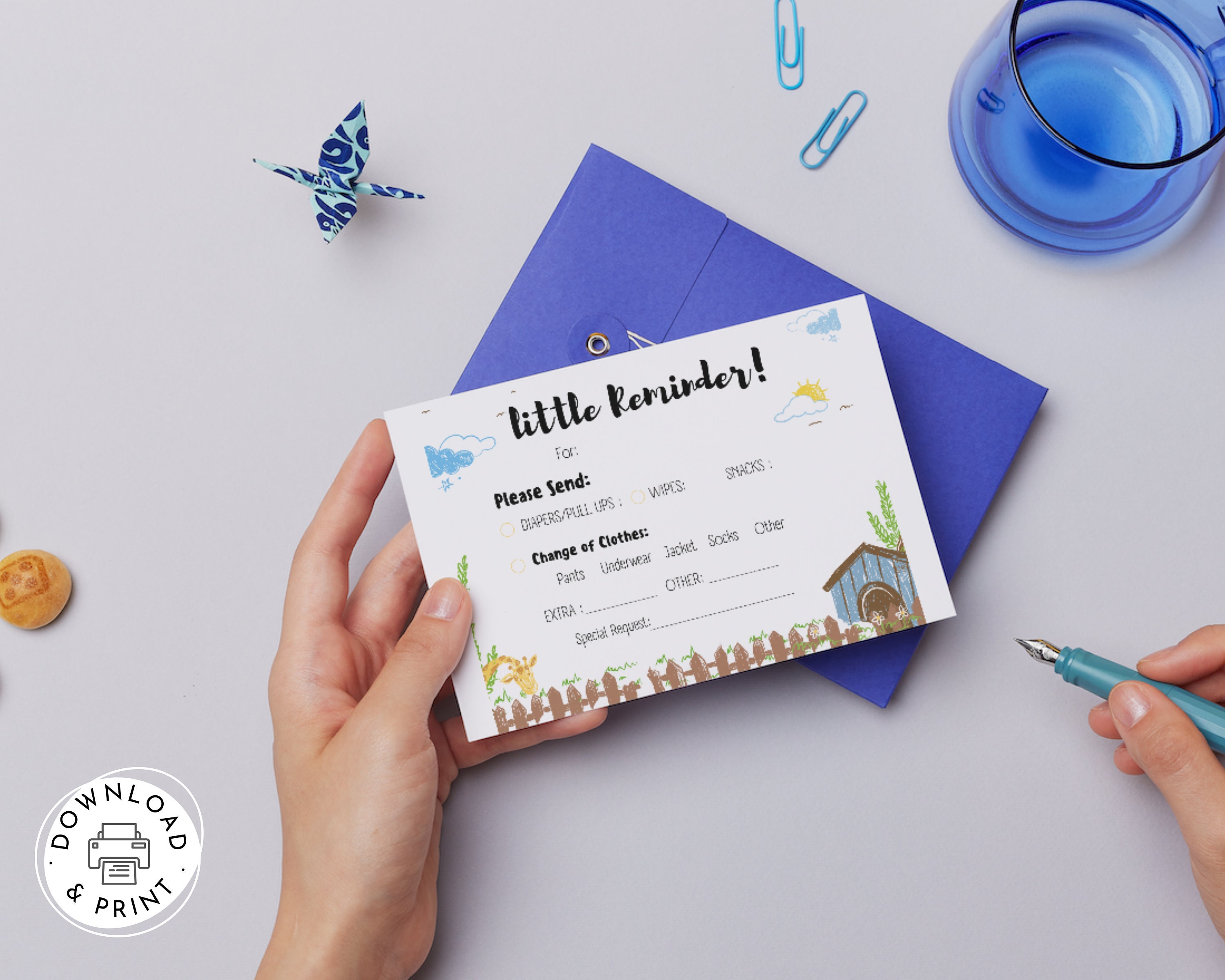 Daycare Note, Home Daycare Card, Communication Card Preschool Folder ...