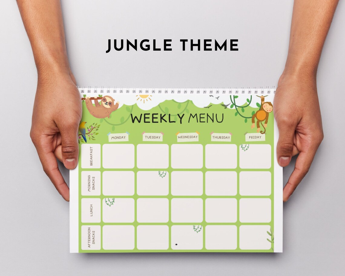 Home Daycare Weekly Menu Editable Weekly Meal Planner Preschool Menu ...