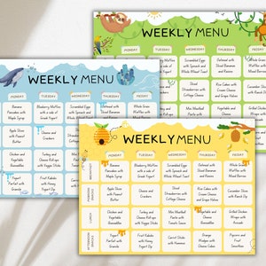 Home Daycare Weekly Menu Editable Weekly Meal Planner Preschool Menu ...