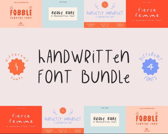 The Handwritten Font Bundle Cute Sweet Kids Font Modern - Etsy