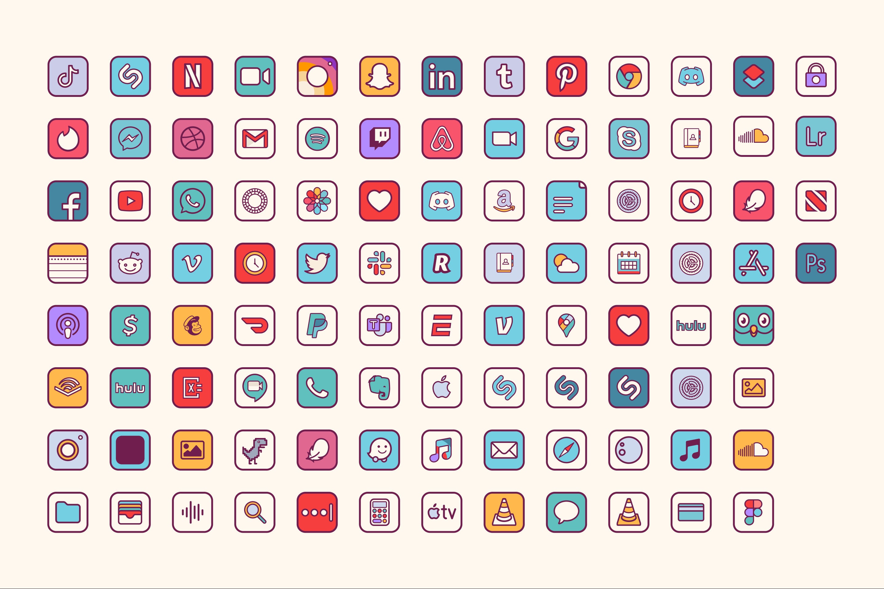 Retro Groovy Icons Home Screen Ios 14 - Etsy