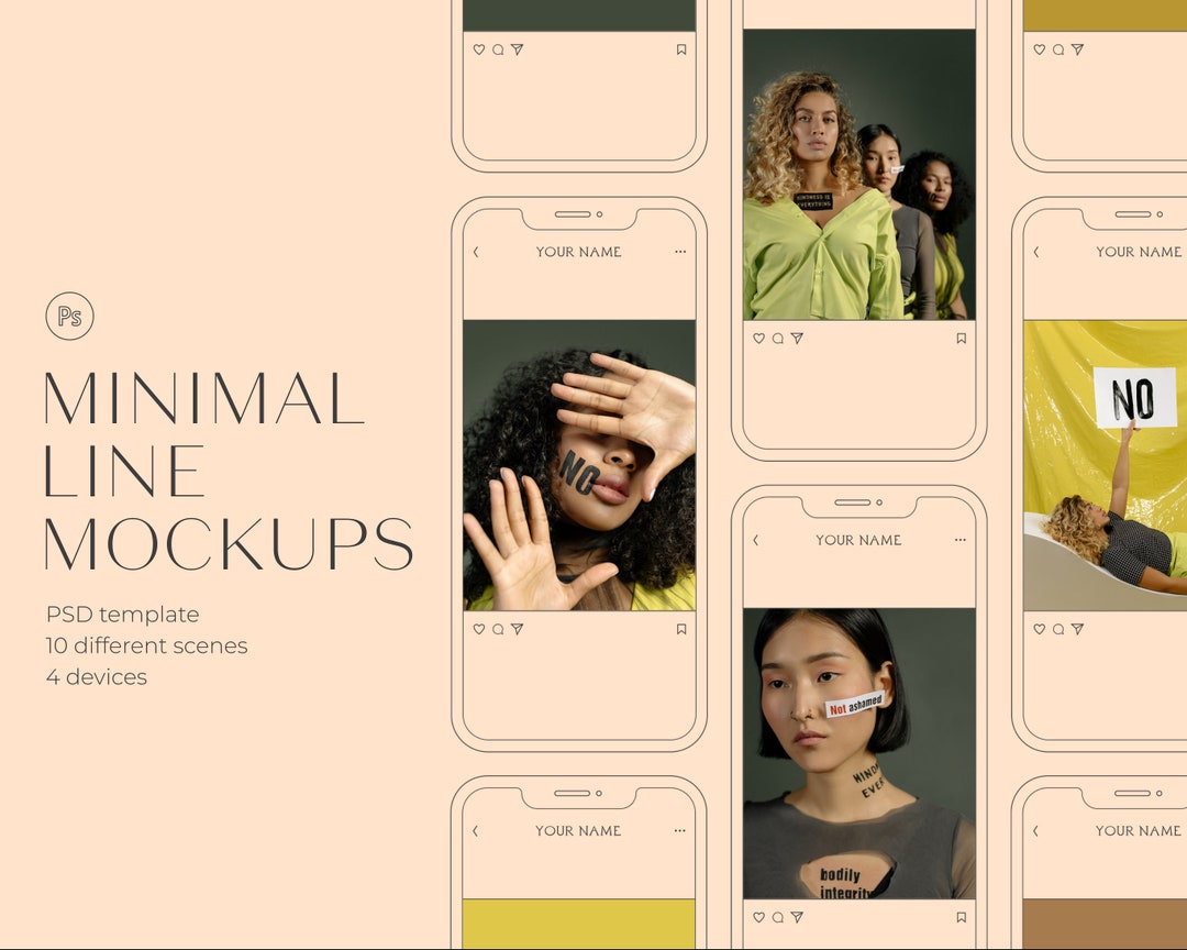 Line Mockups | Minimal Linework | Devices - Etsy