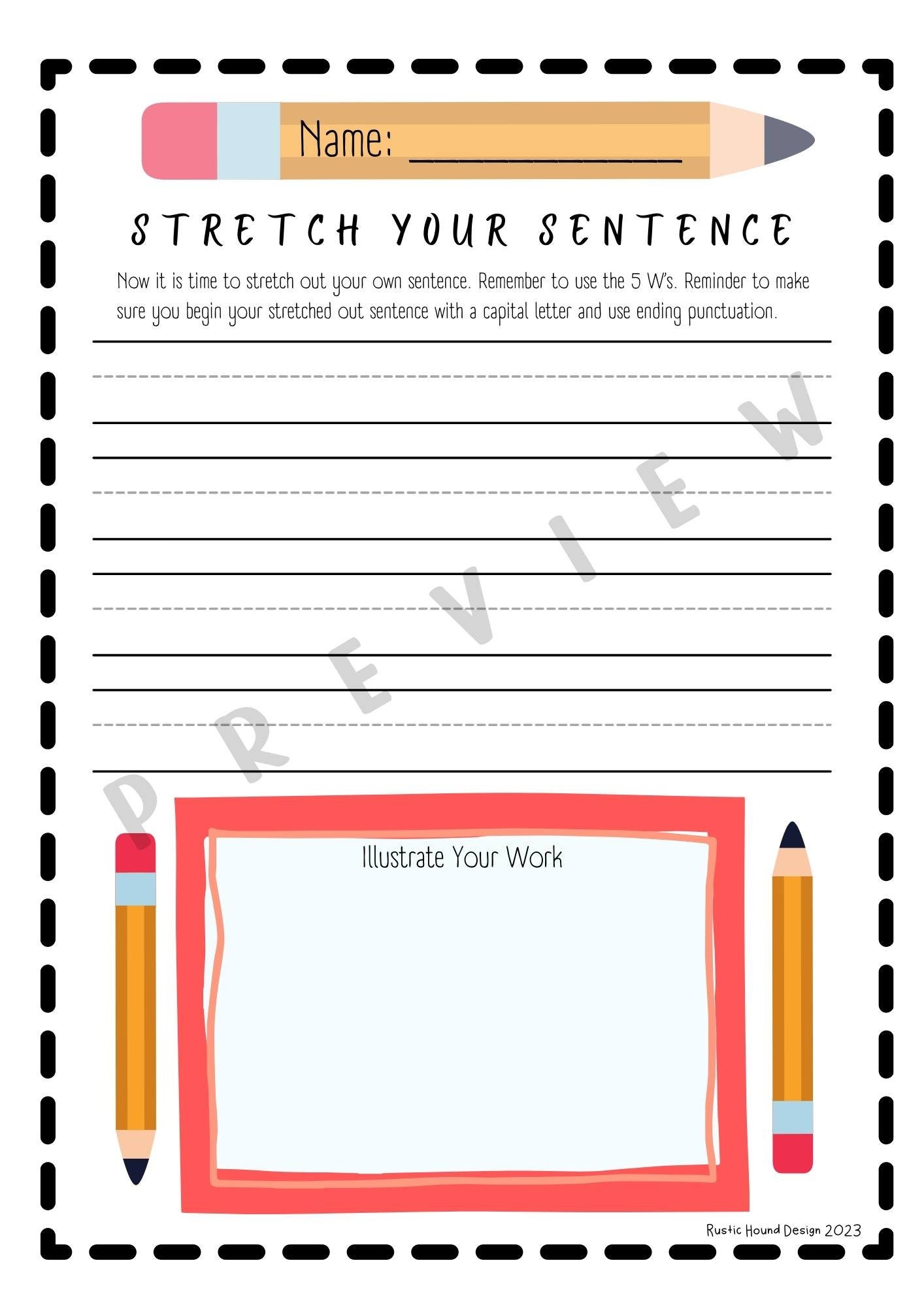 Writing Worksheet Sentences Writing Writing Skills Homeschool Stretch A ...