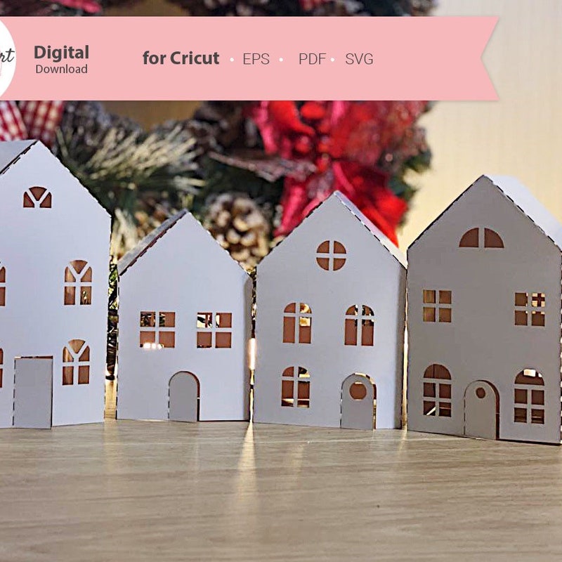 3d Christmas House Svg - Etsy