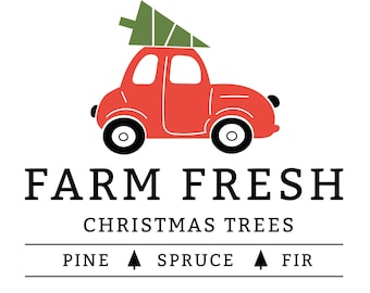 Farm Fresh Christmas Trees Banner SVG Cut File, Cuttable, Cricut ...