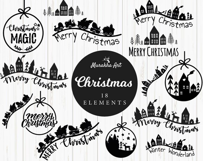 DIY Christmas Village SVG: Holiday Paper Craft Template (digital ...