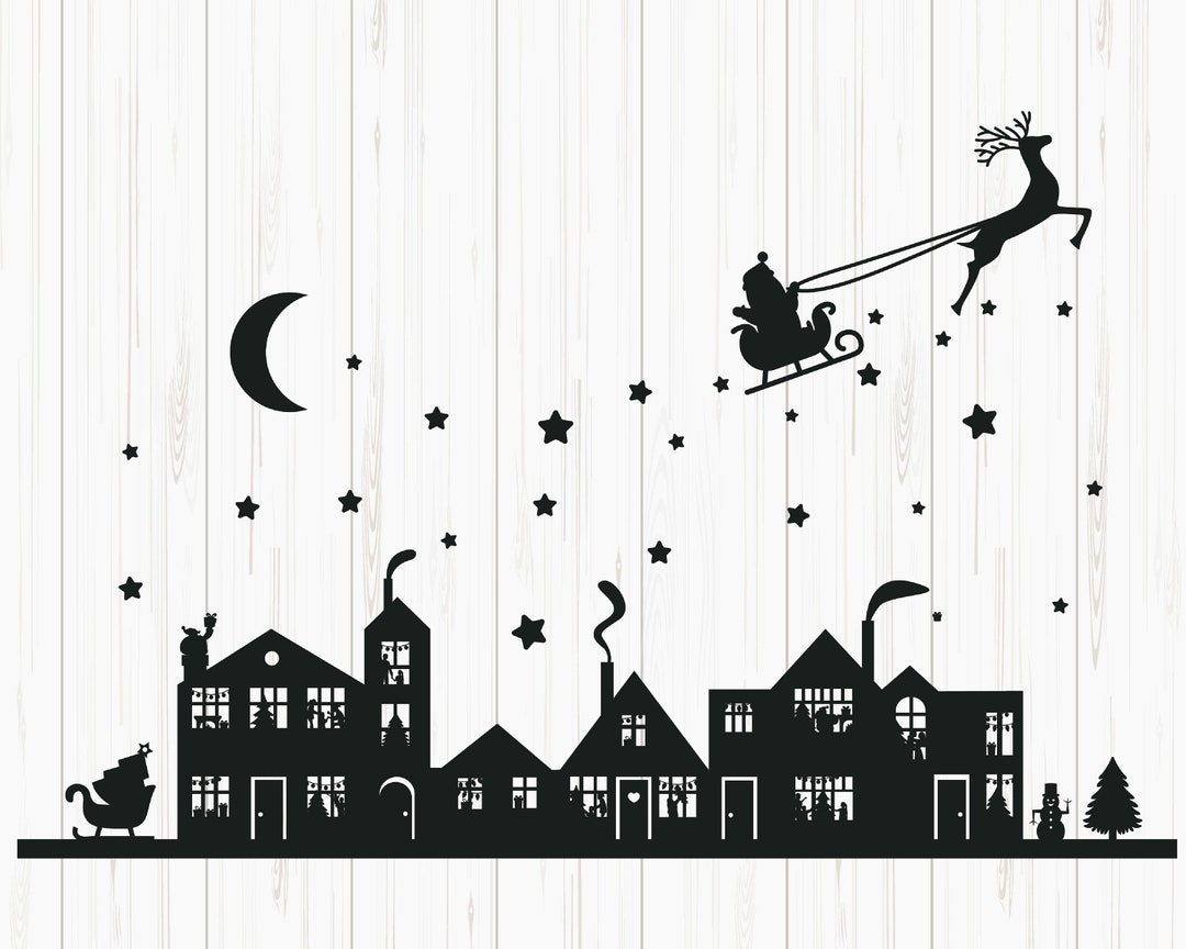 Christmas Village Svg - Christmas Scene Svg - Christmas Party Town Svg ...