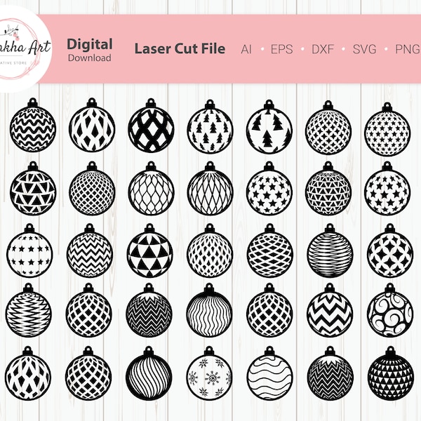 Christmas Balls Svg - Etsy