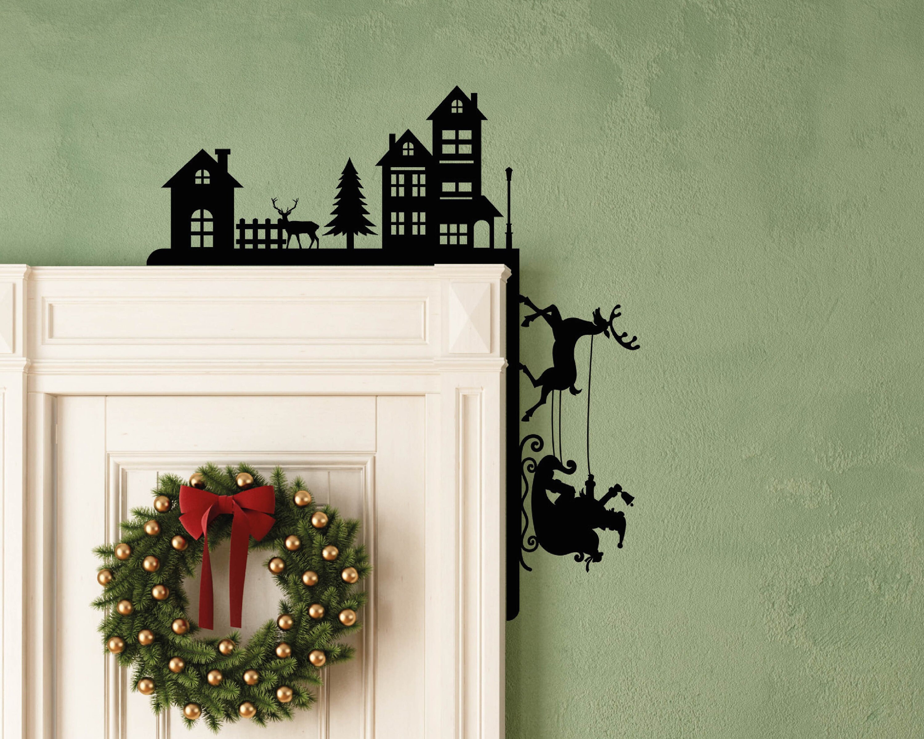 Christmas Door Corners Svg Christmas Village Svg Santa Svg Christmas ...