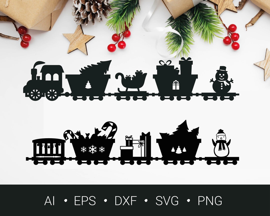 Christmas Scene Svg - Christmas Window Svg - Christmas Train Svg for ...