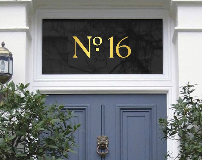 Chrome Gold Fanlight Transom House Door Number, Elegant Style House ...