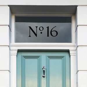 Premium Black Elegant Fanlight Door Number, Black Transom House Number ...