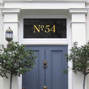 Chrome Gold Fanlight Transom House Door Number, Elegant Style House ...