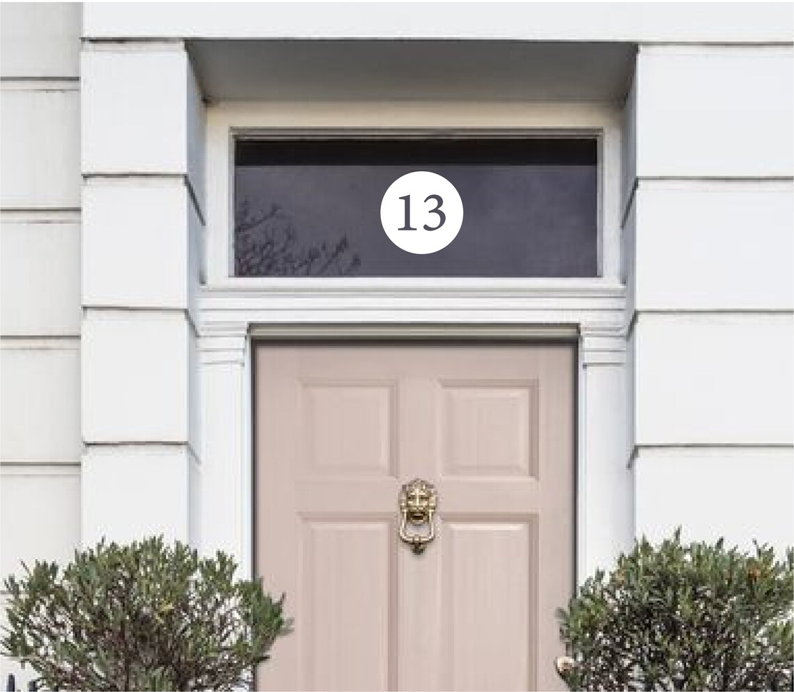 White Fanlight Door Number Round House Number Victorian - Etsy UK