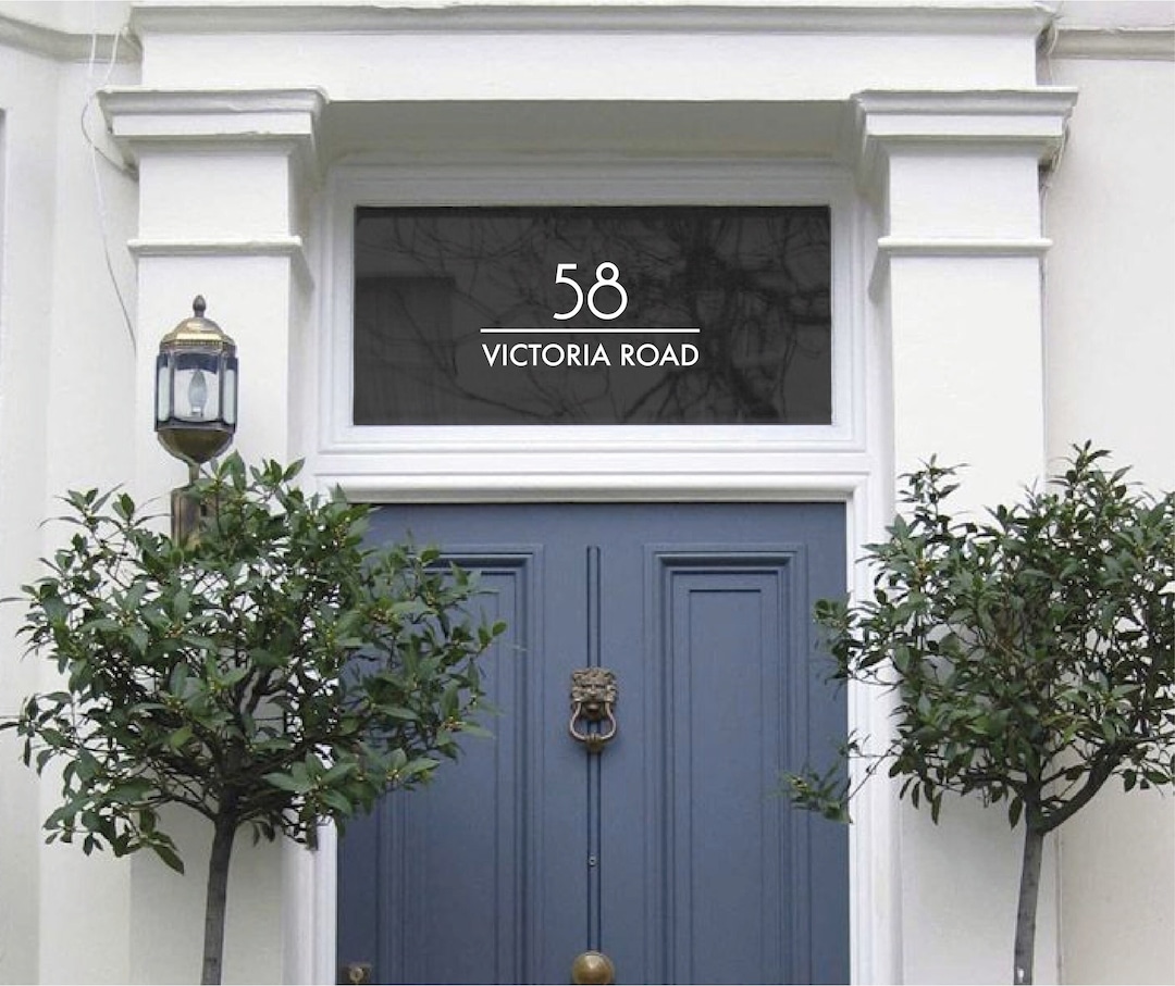 Premium White House Number & Street Name, Original Font Number Decal ...