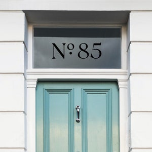 Premium Black Elegant Fanlight Door Number, Black Transom House Number ...