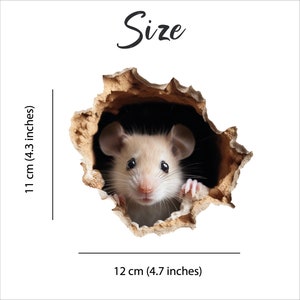 Cute Mouse Hole, Realistic Mouse Hole Sticker, Mouse Peeping Out Hole ...
