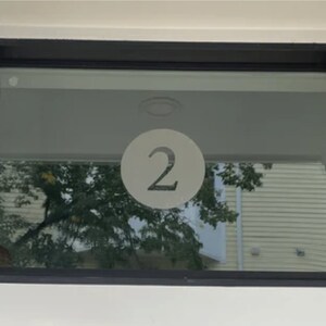 Frosted Fanlight Door Number, Round Etched Glass House Number ...