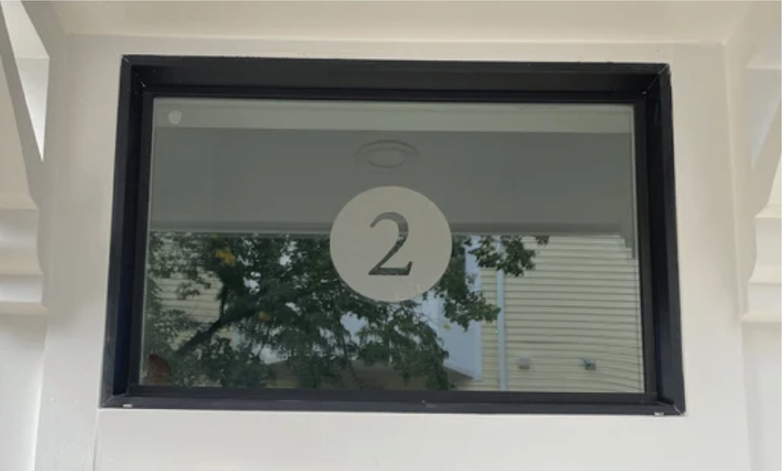 Frosted Fanlight Door Number, Round Etched Glass House Number ...
